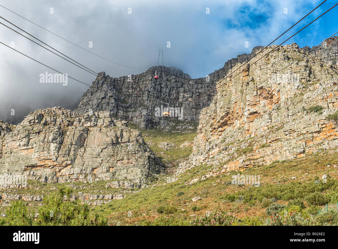 CAPE TOWN, SOUTH AFRICA, AUGUST 17, 2018: View of the Table Mountain ...