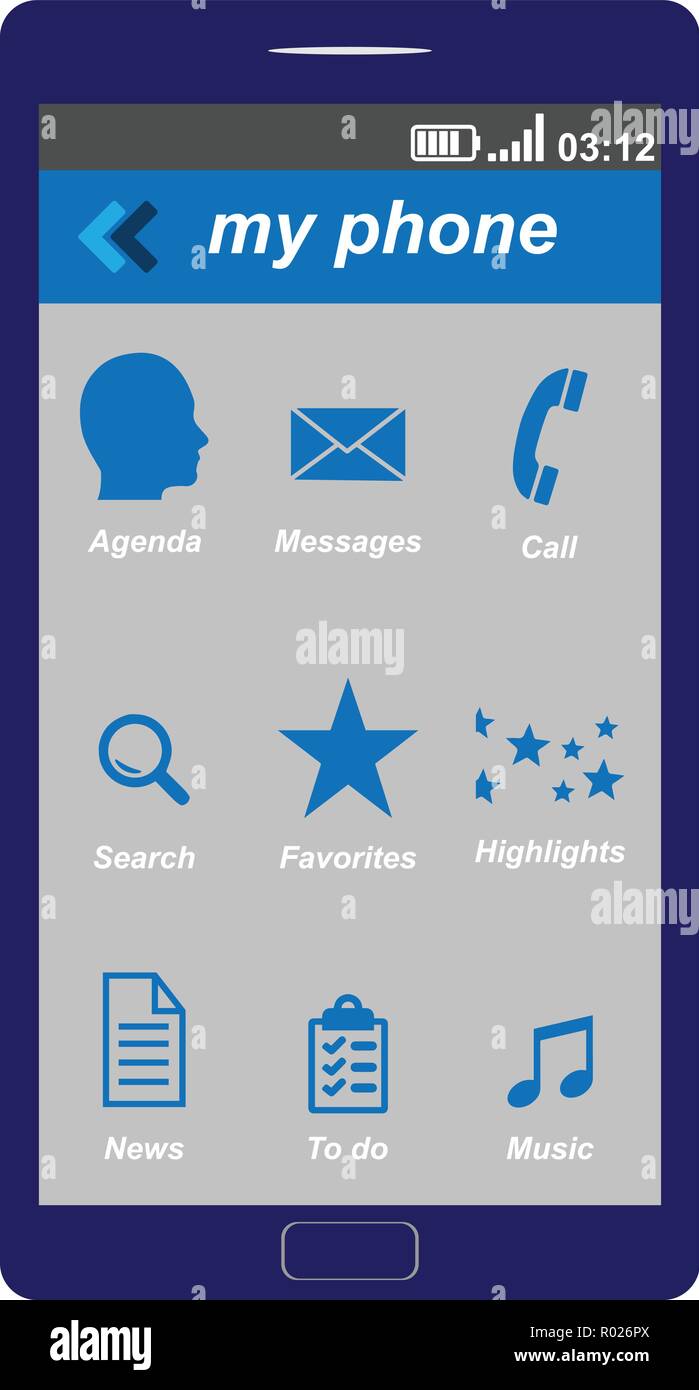 Modern smartphone menu with different icons Stock Vector Image & Art ...