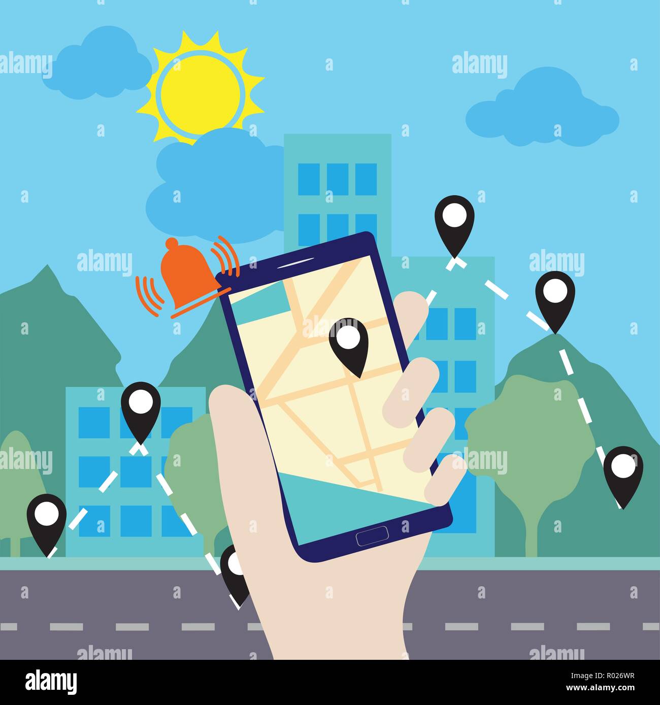 Street navigation Stock Vector Images - Alamy