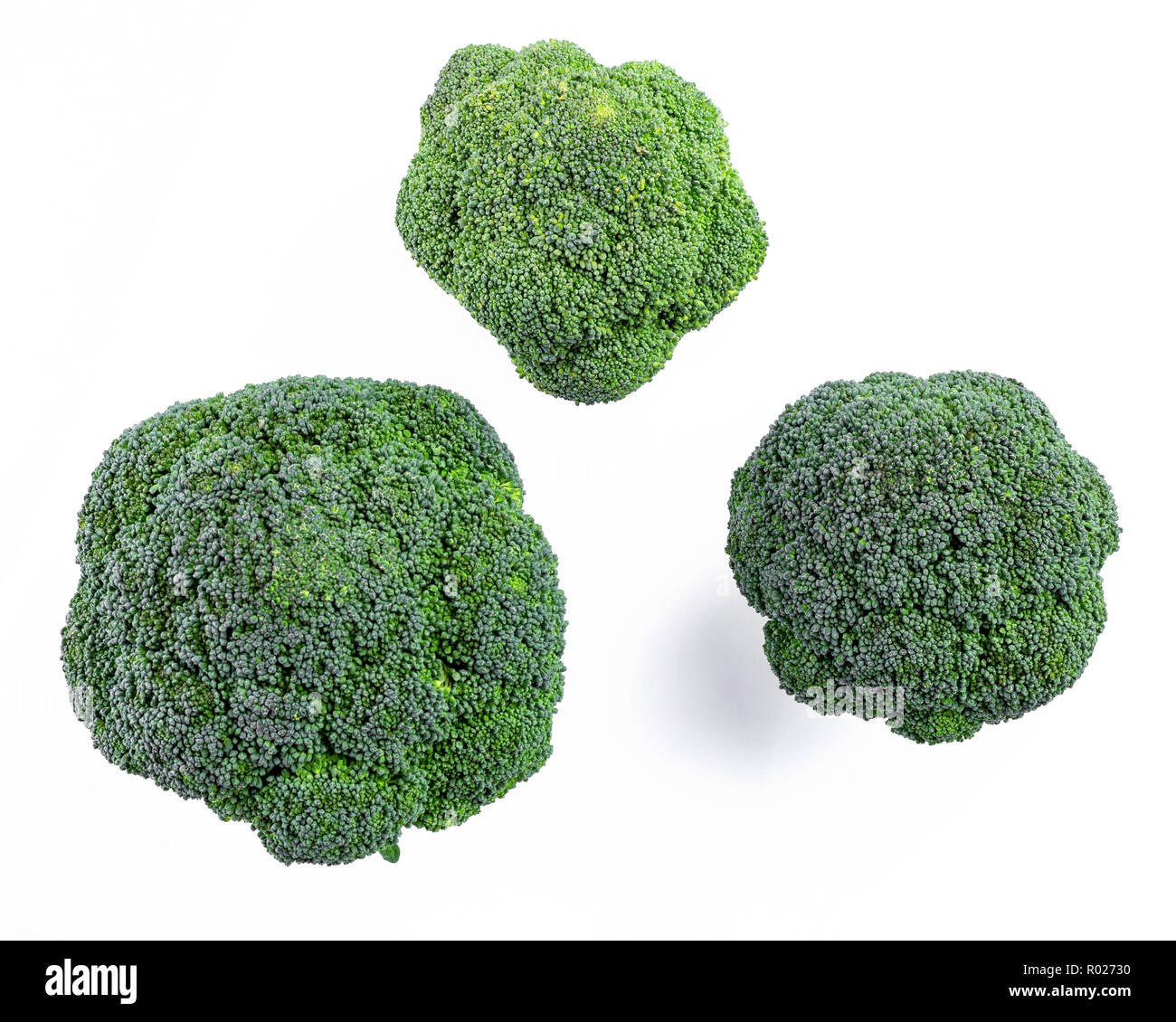 Broccoli heads from top Stock Photo - Alamy