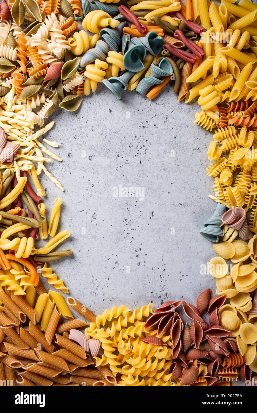 Assorted colorful italian pasta Stock Photo - Alamy