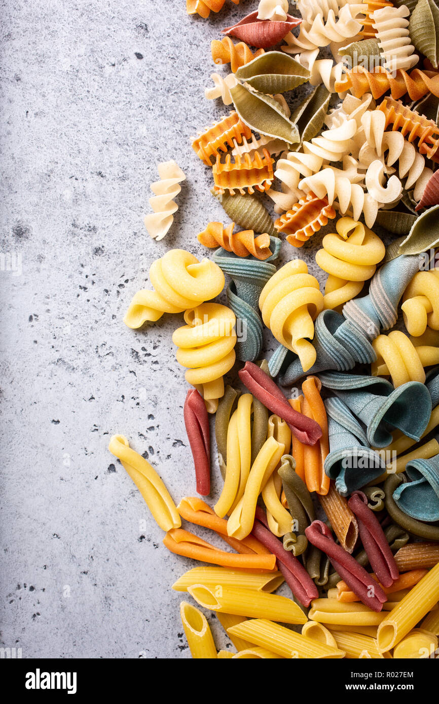 Assorted colorful italian pasta Stock Photo - Alamy