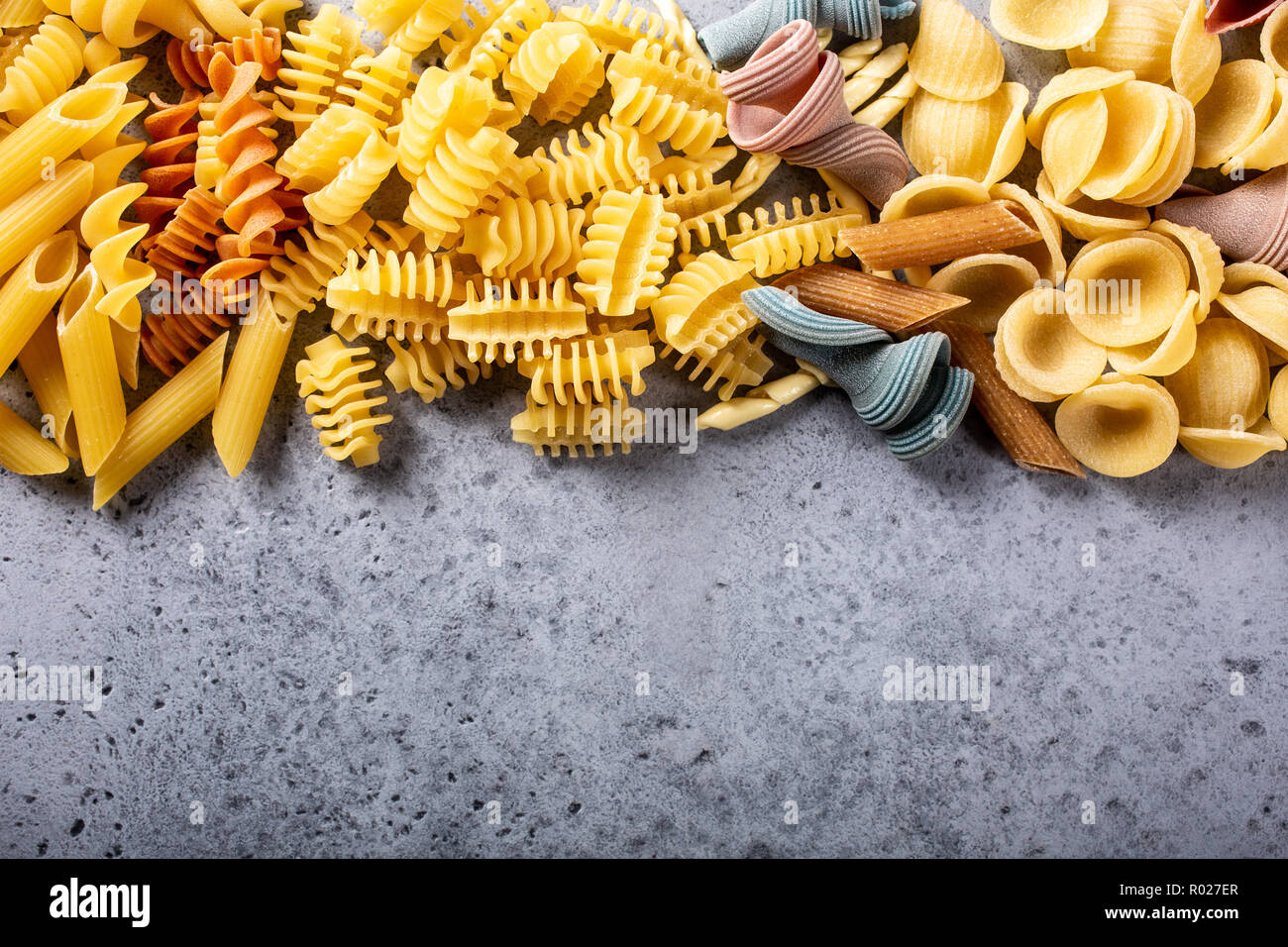 Assorted colorful italian pasta Stock Photo - Alamy
