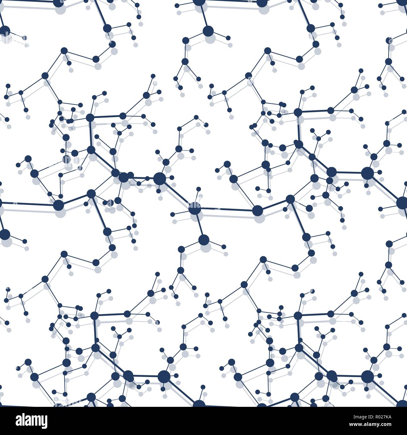 Seamless pattern with structures of molecules and communication ...