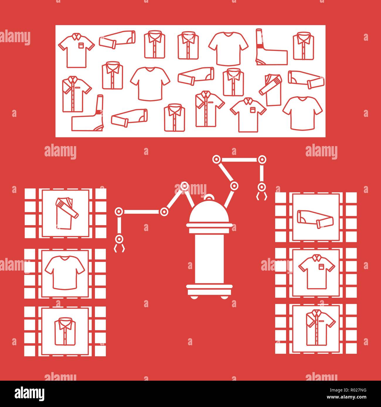 Smart automatic robotic sorting of clothes. Replacement of people with ...