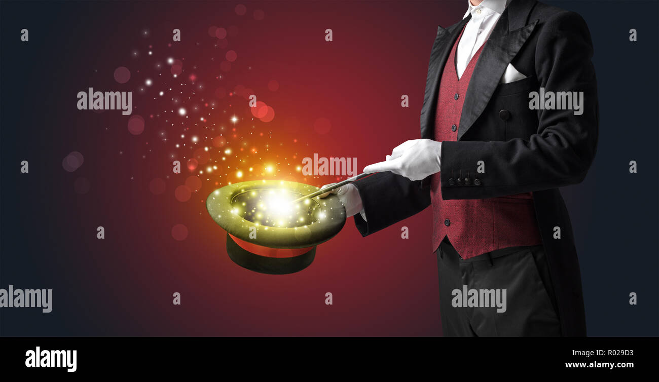 White glove hand conjuring something mysterious Stock Photo - Alamy
