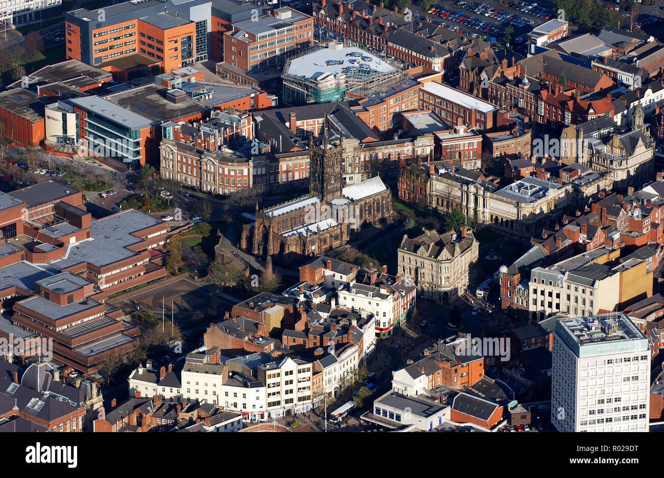 Aerial view of St Peters Church Wolverhampton England Uk Stock Photo ...