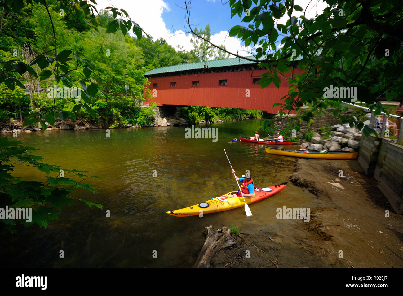 Kayaking, Battenkill river, Vermont Stock Photo - Alamy