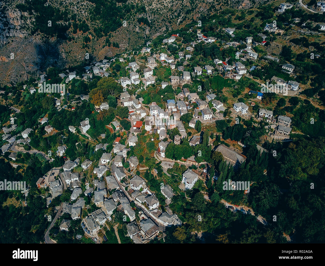small town in the countryside, aerial photography Stock Photo - Alamy