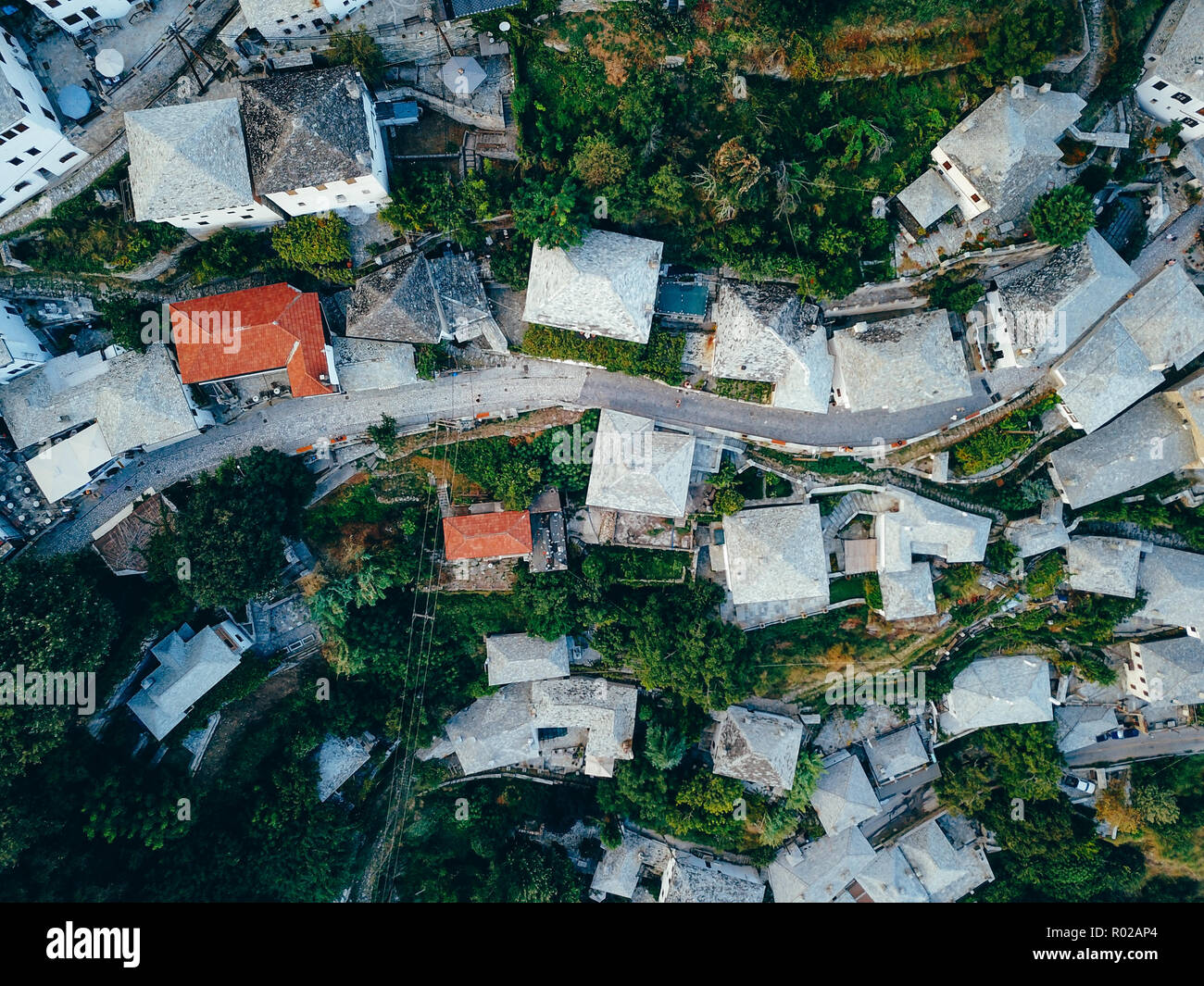 small town in the countryside, aerial photography Stock Photo - Alamy