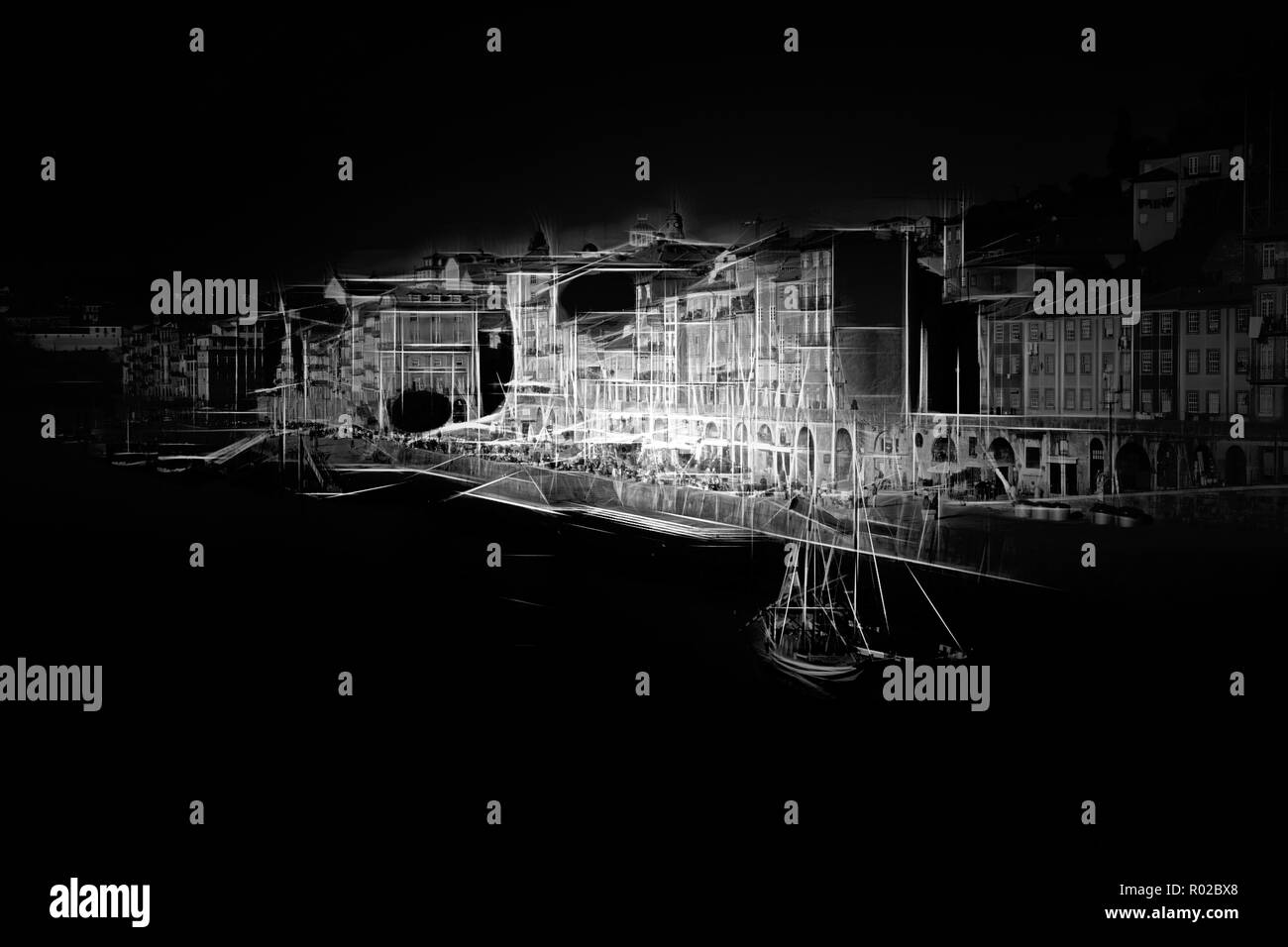 Porto historic center. Unesco world heritage. Digital work Stock Photo ...