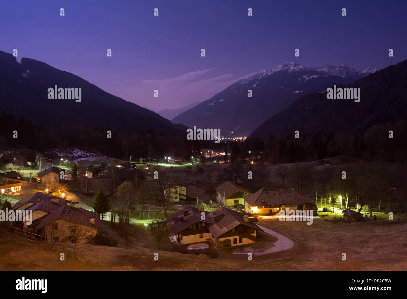 Val Rendena by night Stock Photo - Alamy