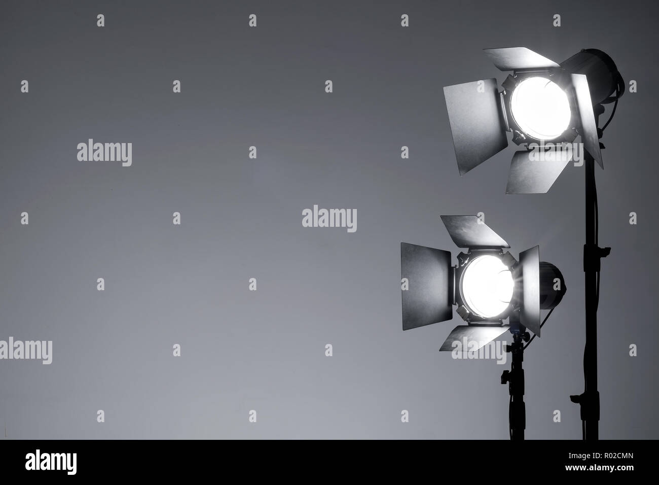 Equipment for photo studio and fashion photography. Light gray ...