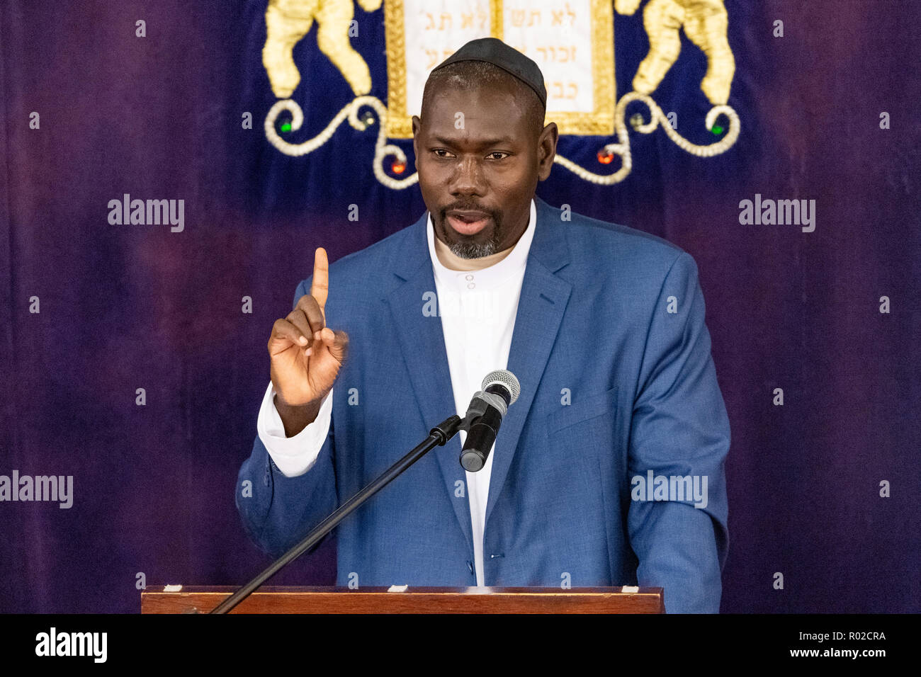 Sheikh Musa Drammeh seen speaking during the Appeal of Conscience ...
