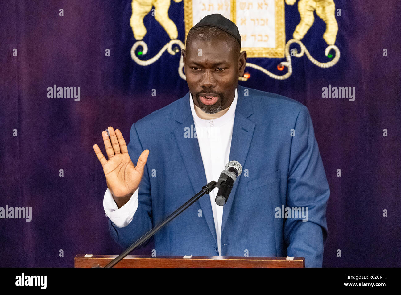 Sheikh Musa Drammeh seen speaking during the Appeal of Conscience ...