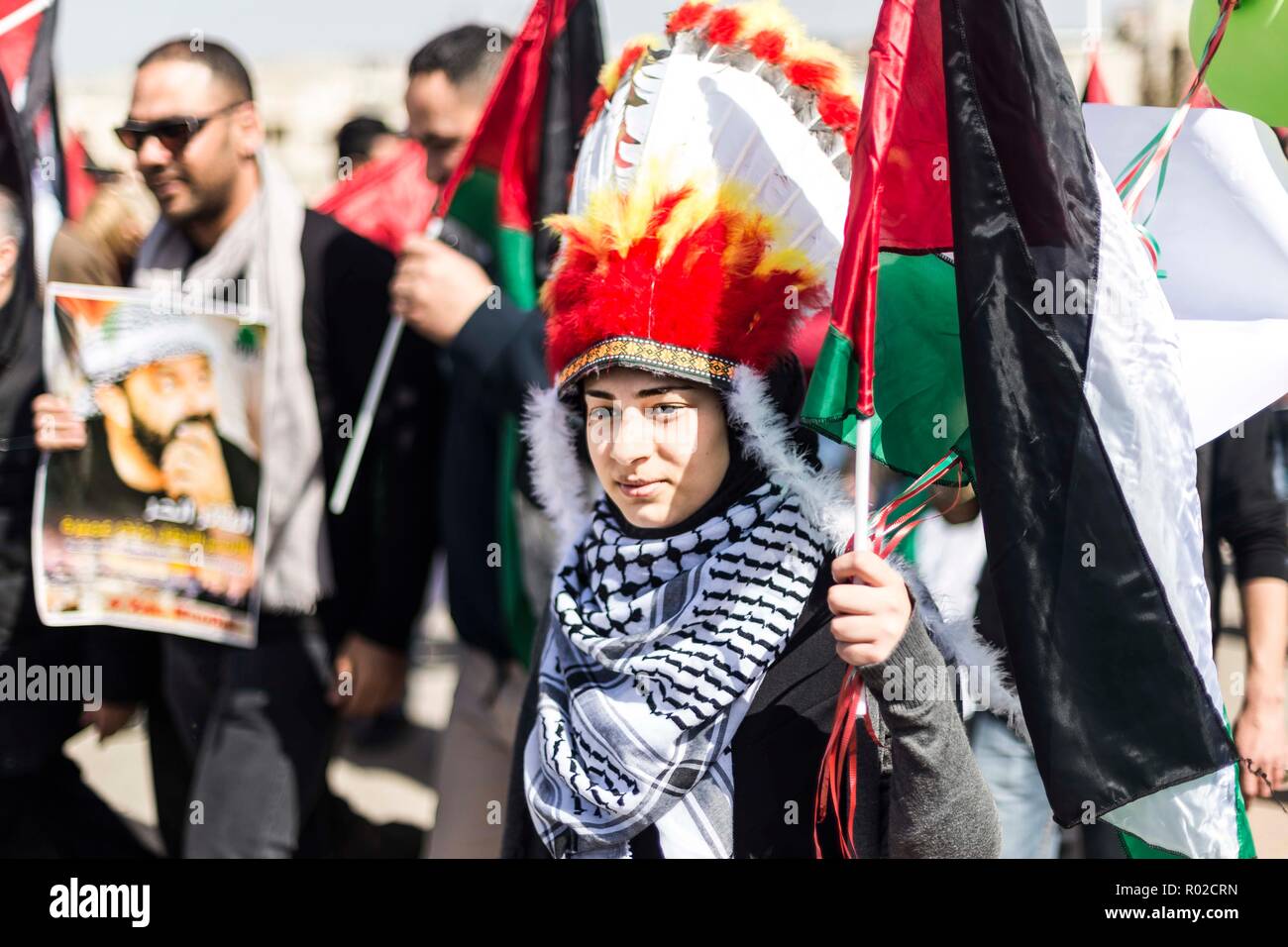 Lady dressed like native American seen attending the protest ...