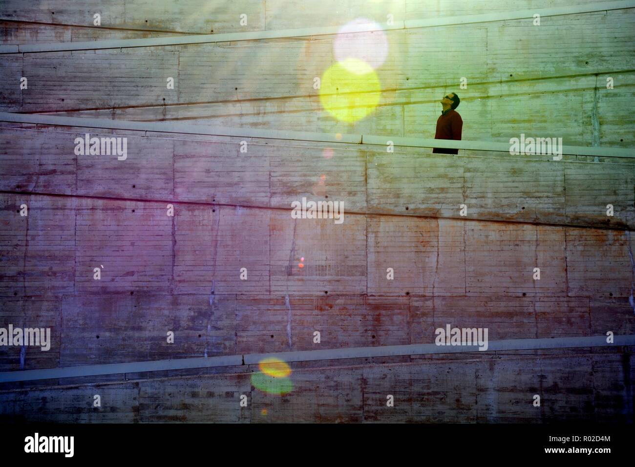 one person looking up the wall Stock Photo - Alamy