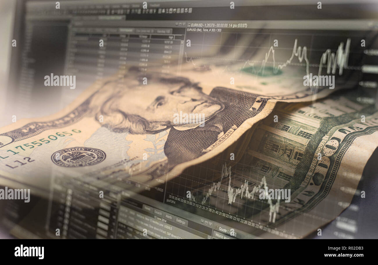 Finance background with money and with stock chart. Finance concept ...