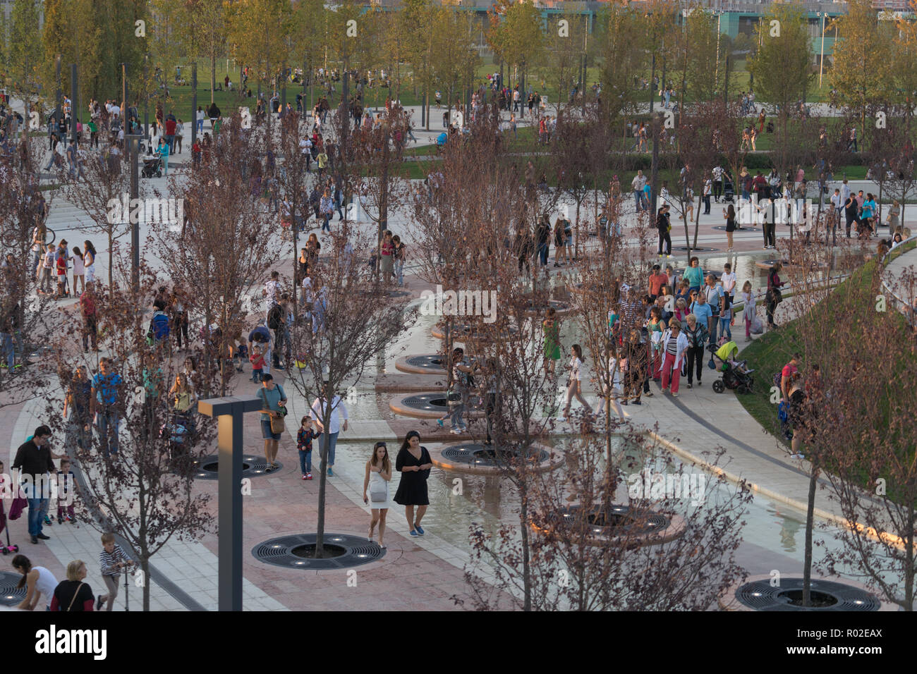 urban landscape with a view of a modern Park Stock Photo - Alamy