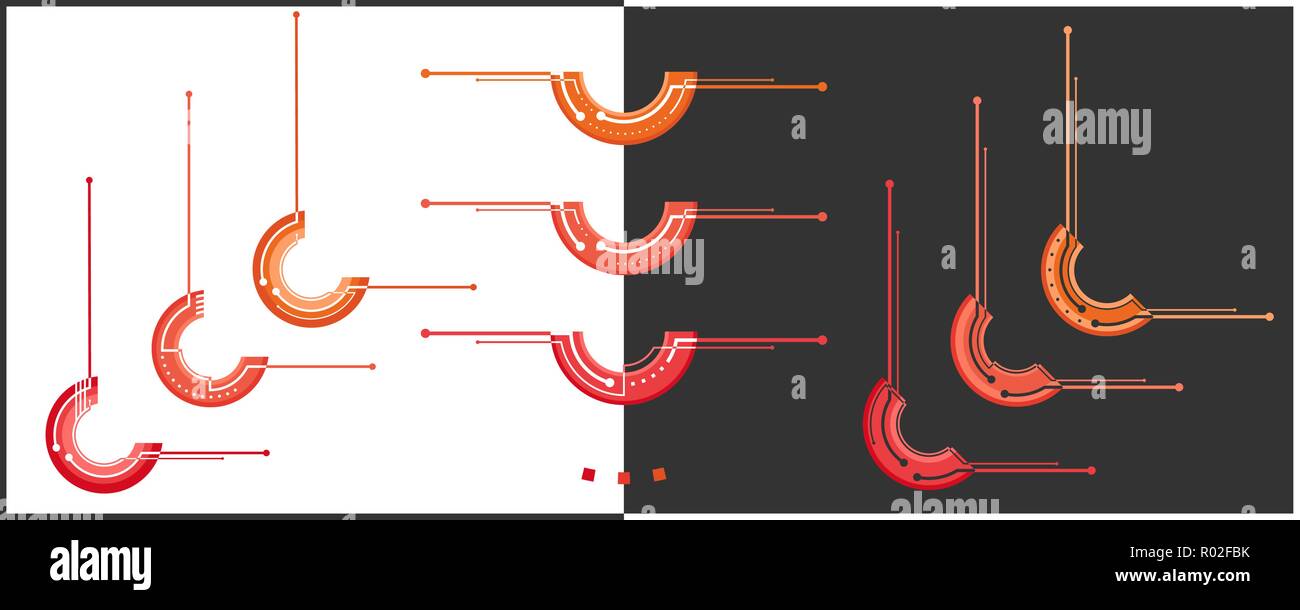 Decorative corners and text dividers pack. Retro design collection from ...