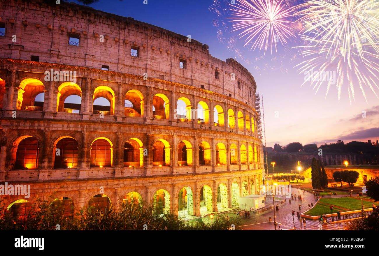 Rome coliseum fireworks hi-res stock photography and images - Alamy