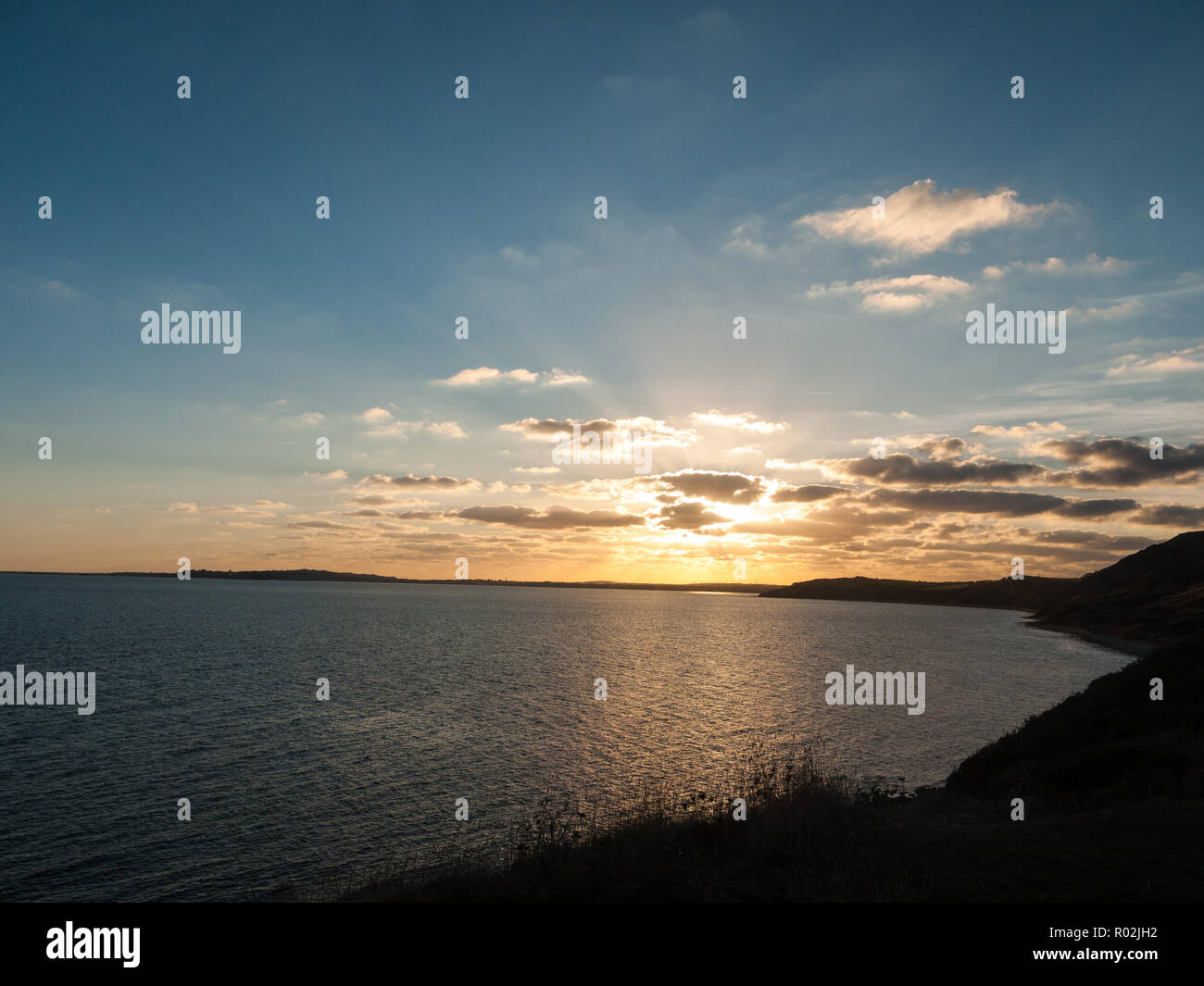 beautiful sunset weymouth dorset clouds ocean water sea light landscape ...