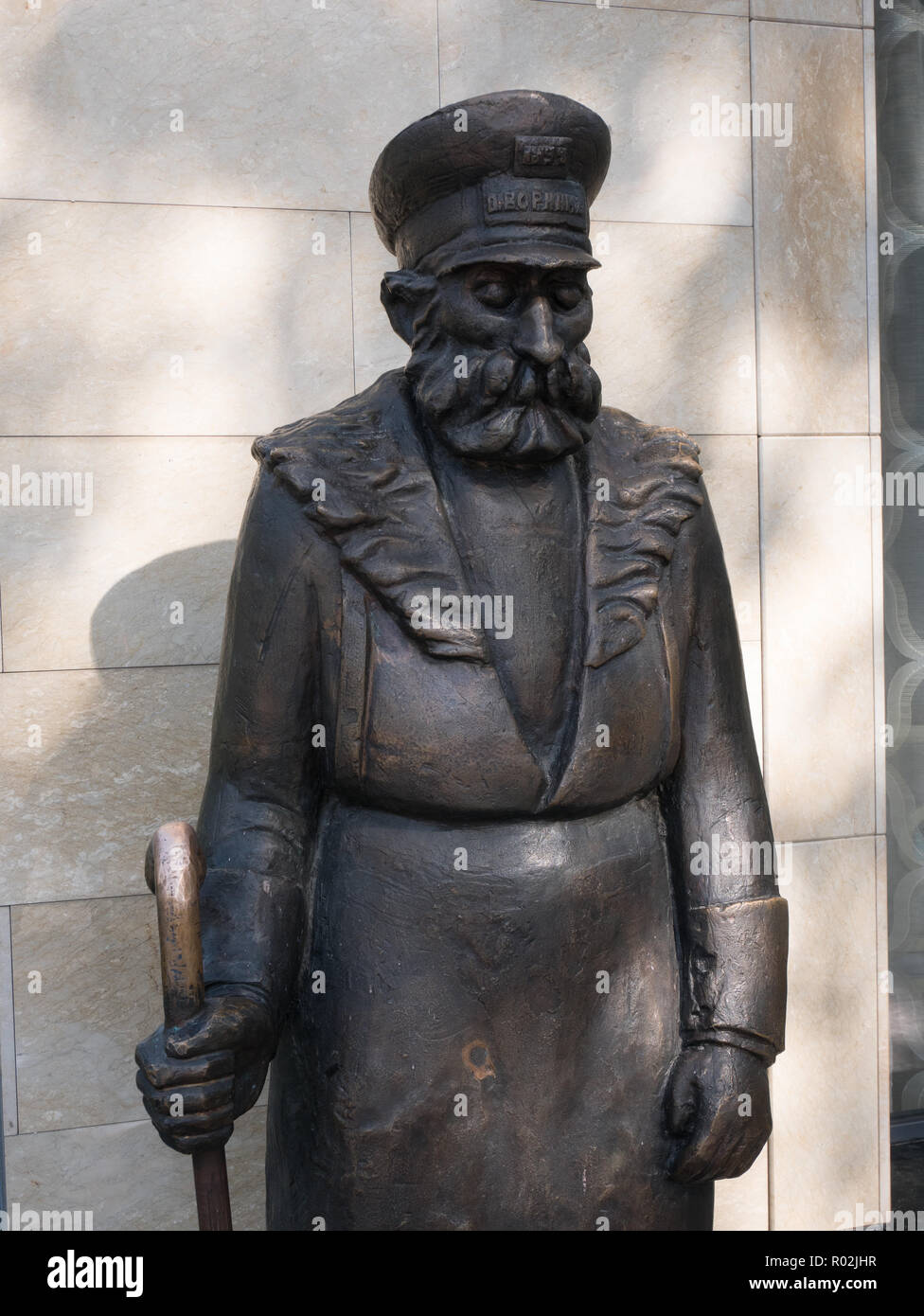 Bronze statue based on The Janitor by Niko Pirosmani, a famous Georgian ...