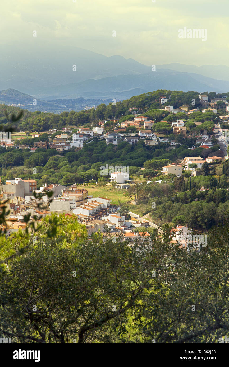 Mediterranean Spain. Blanes, Costa Brava. Spurs Of Pyrenees Stock Photo ...