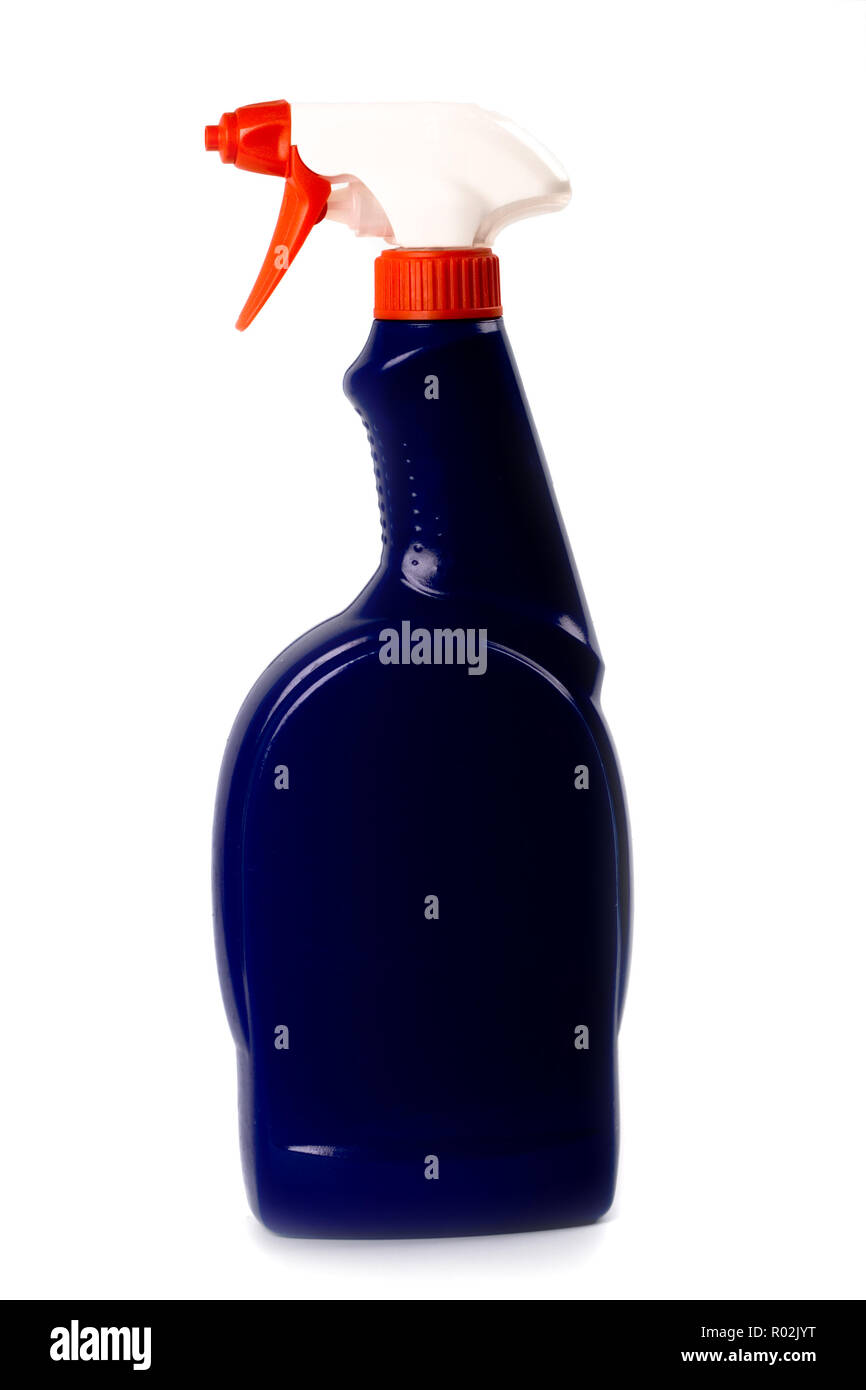 blue detergent spray bottle isolated on white background Stock Photo ...