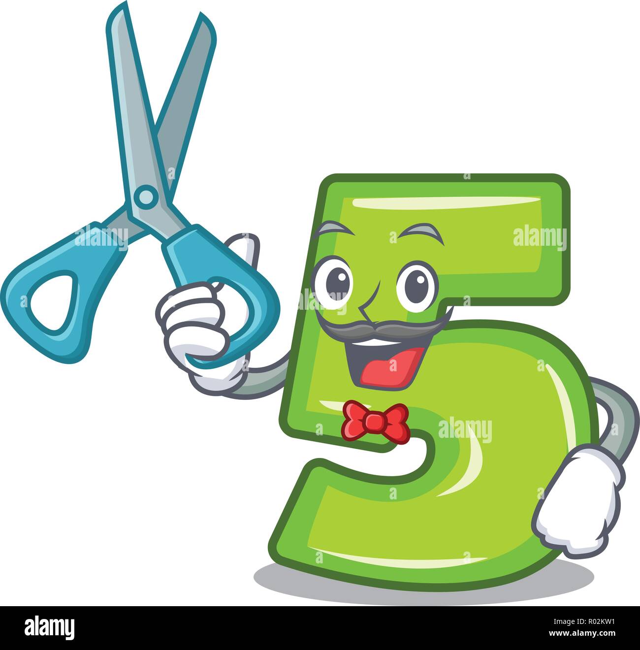 Barber character number five at wooden door Stock Vector Image & Art ...