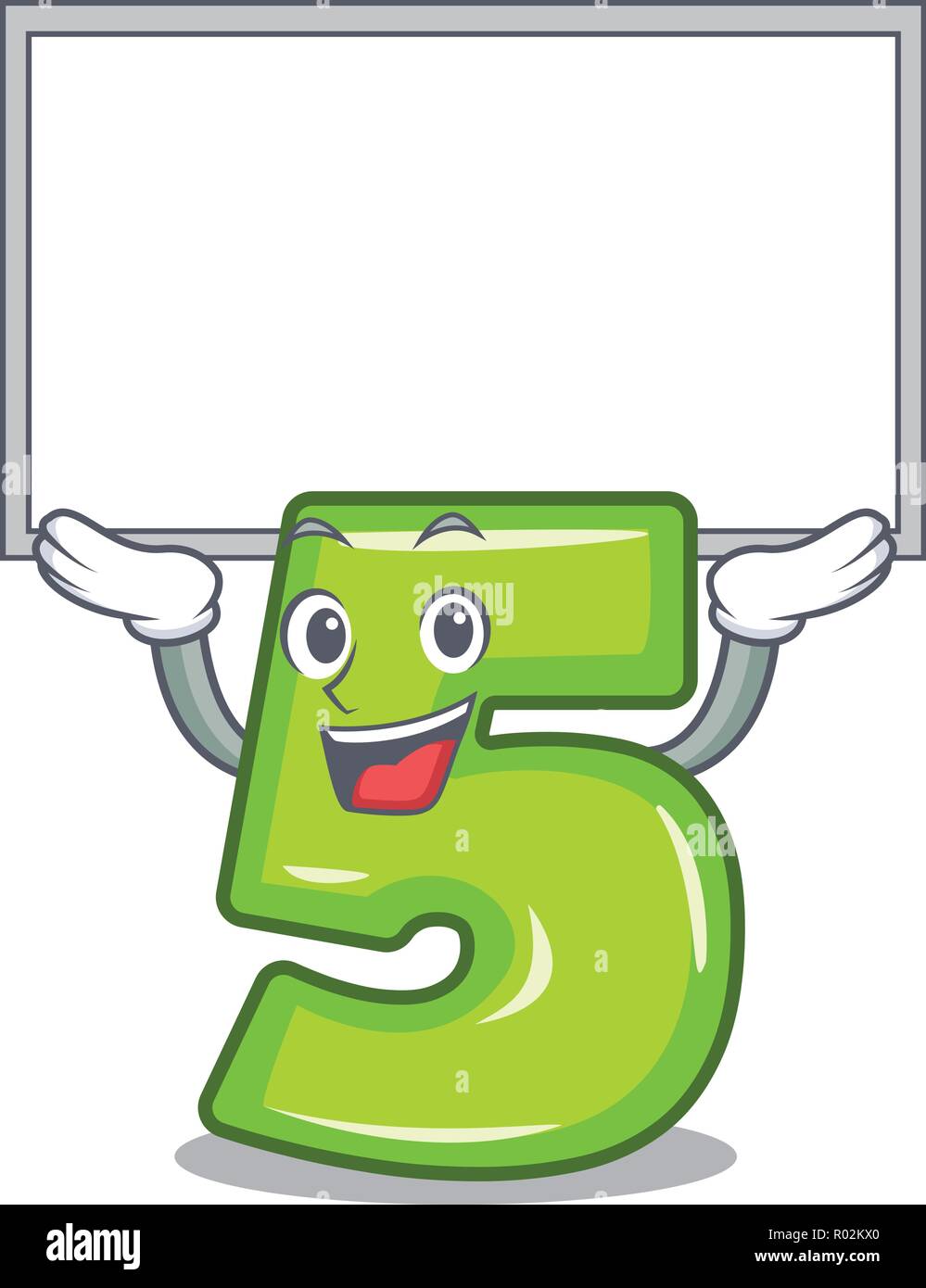 Up board character number five at wooden door Stock Vector Image & Art ...