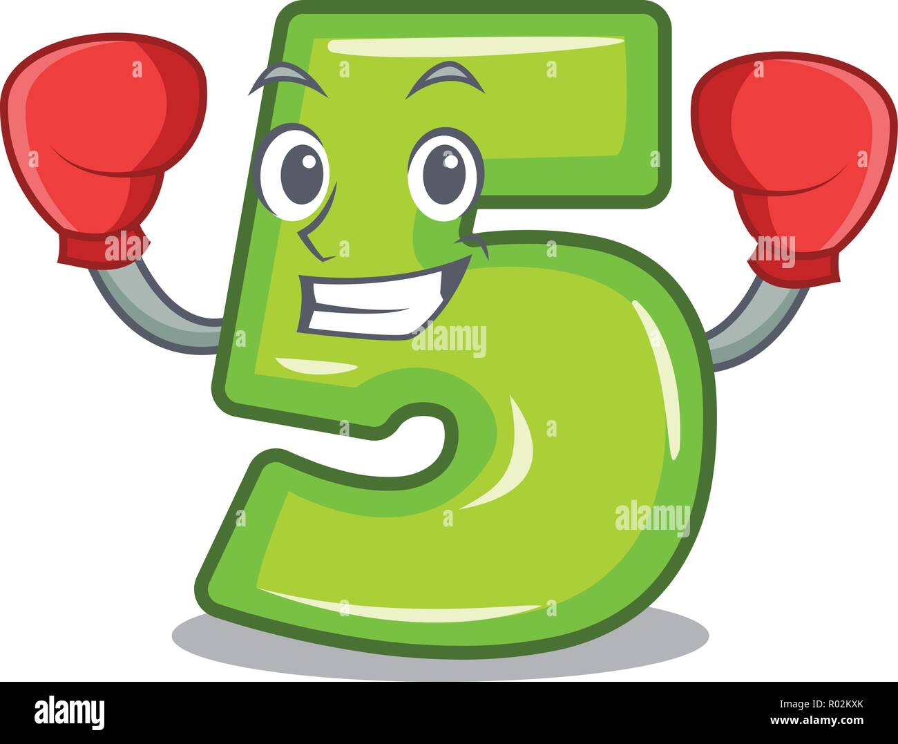 Boxing character number five at wooden door Stock Vector Image & Art ...