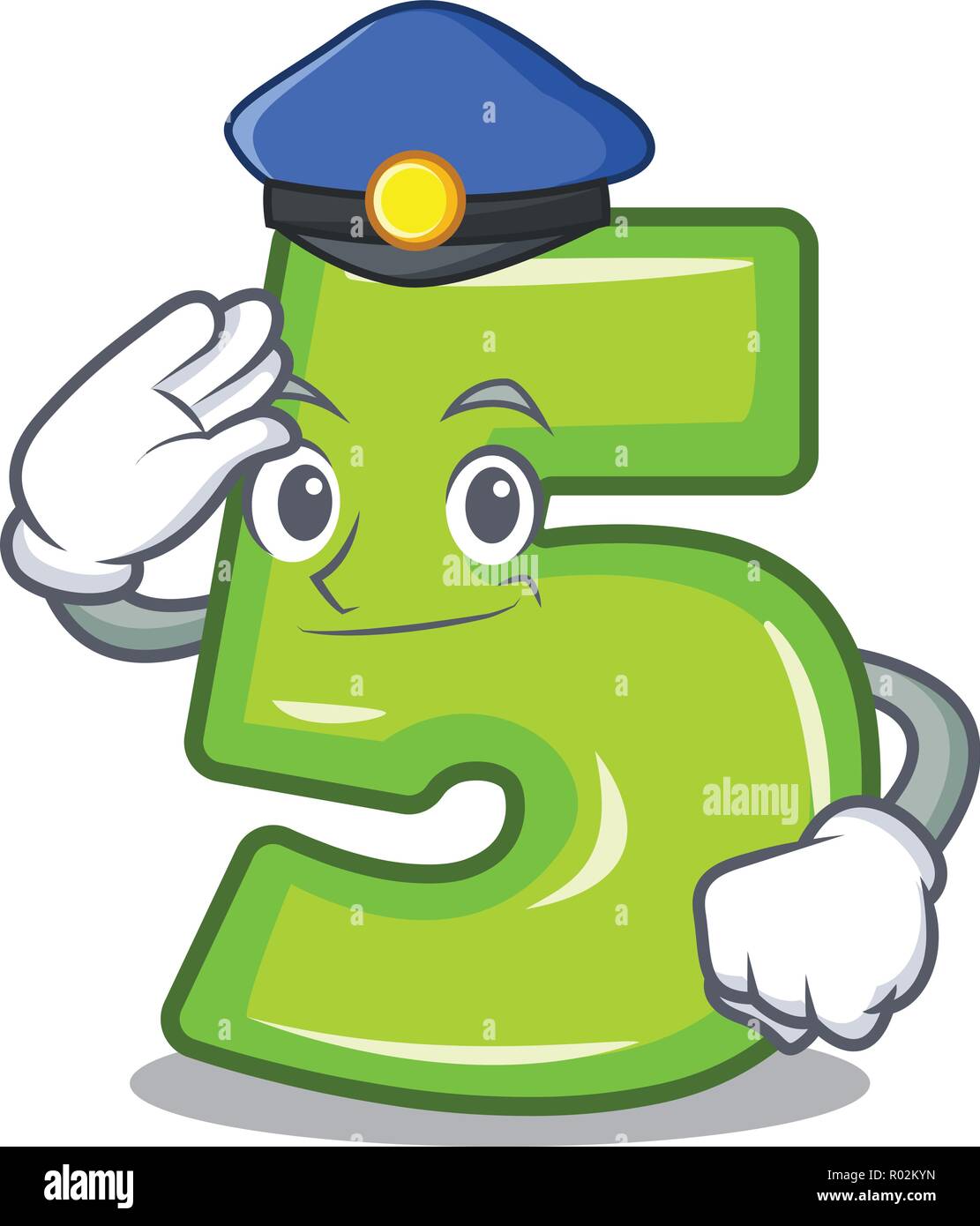 Police character number five at wooden door Stock Vector Image & Art ...