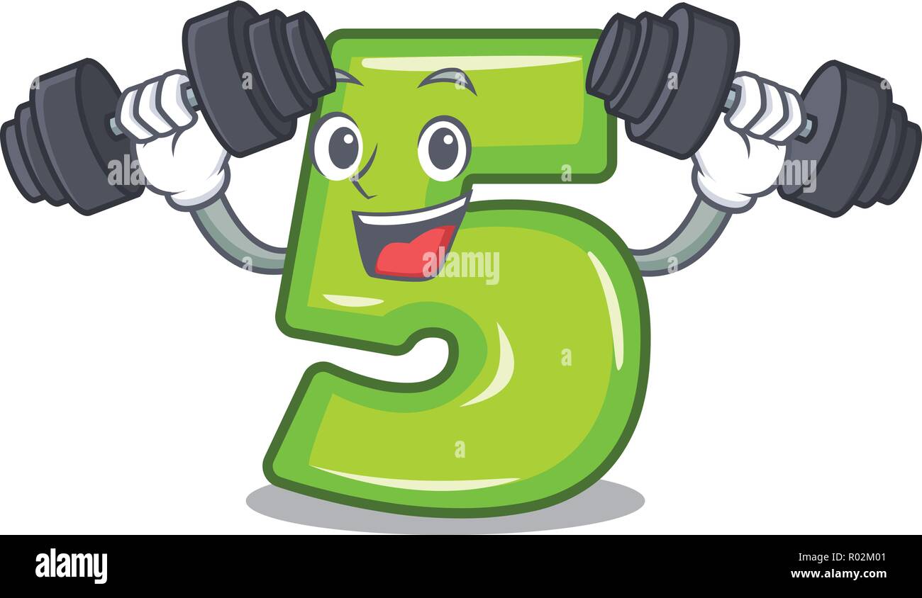 Fitness character number five at wooden door Stock Vector Image & Art ...
