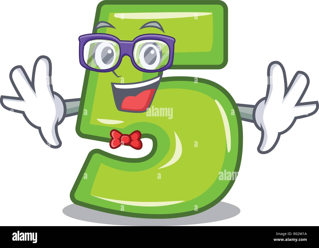 Geek cartoon house number five on wall Stock Vector Image & Art - Alamy