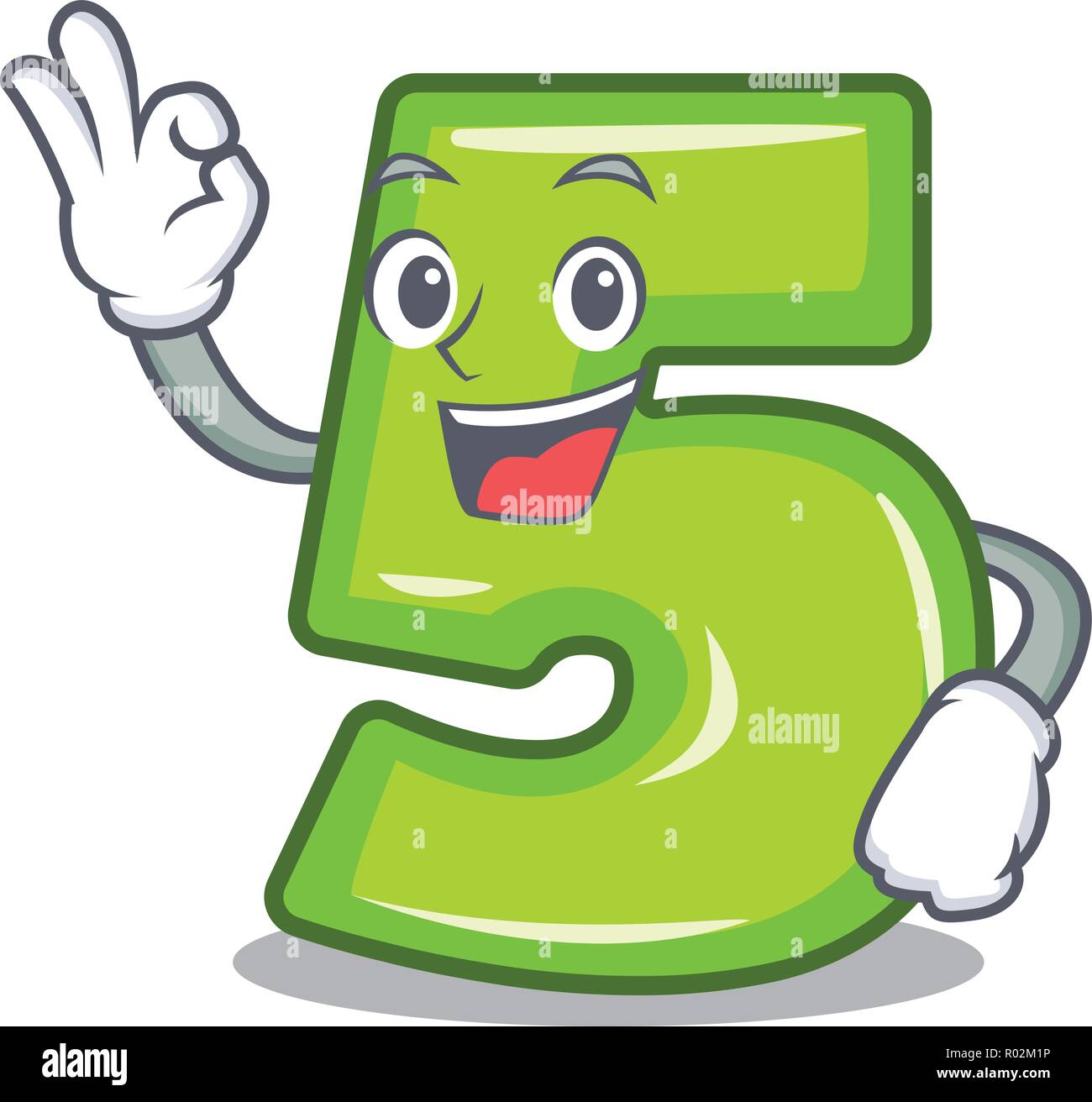 Okay cartoon house number five on wall Stock Vector Image & Art - Alamy