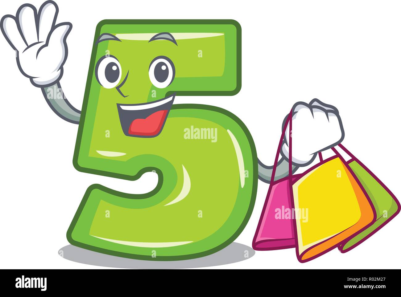 Shopping cartoon house number five on wall Stock Vector Image & Art - Alamy