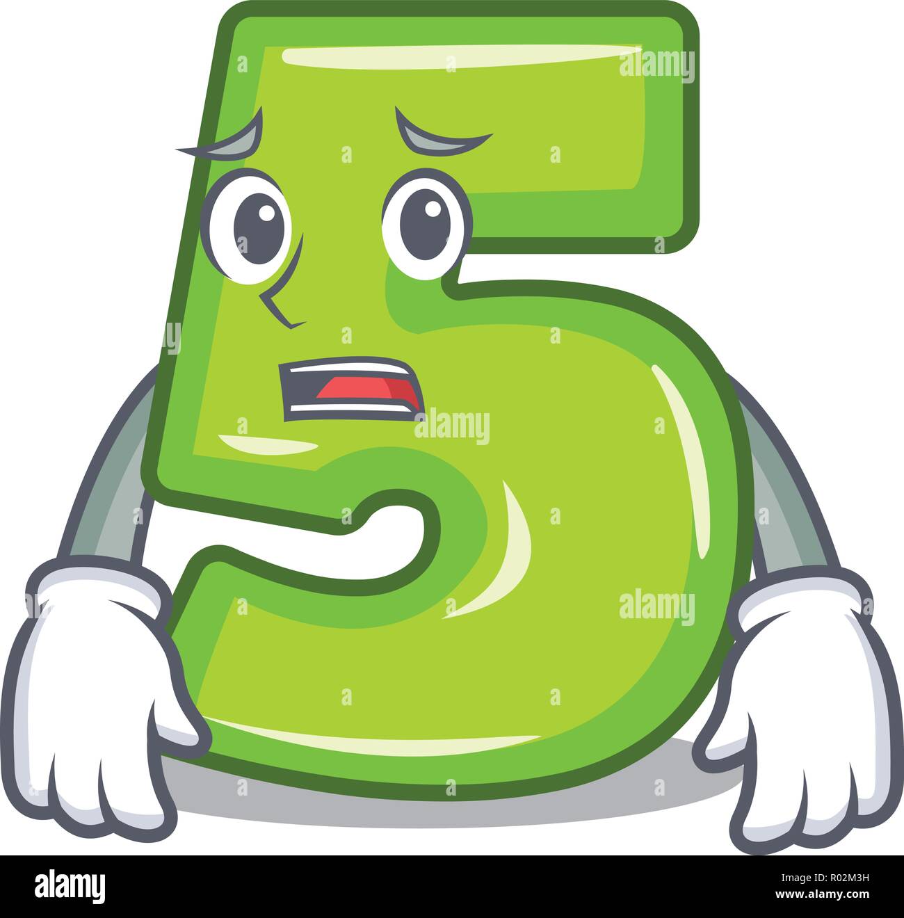 Afraid number five isolated on the mascot Stock Vector Image & Art - Alamy