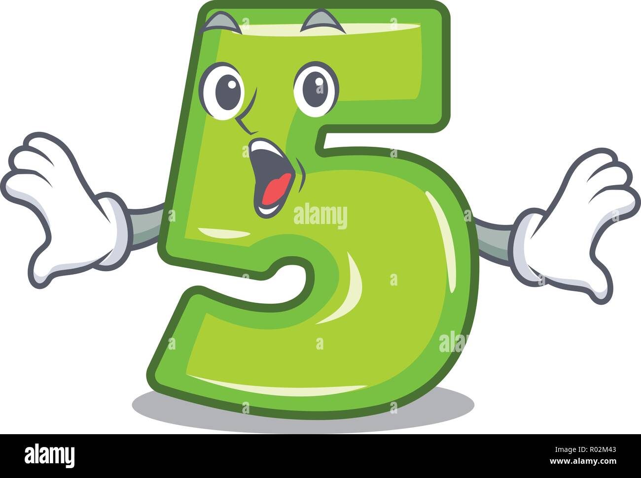 Surprised number five isolated on the mascot Stock Vector Image & Art ...
