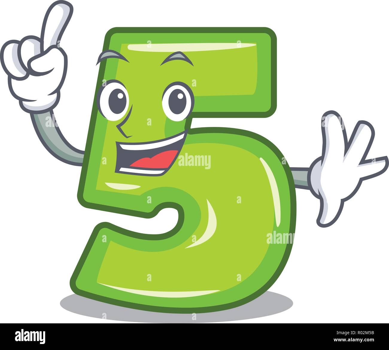 Finger cartoon number five engraved on stone Stock Vector Image & Art ...