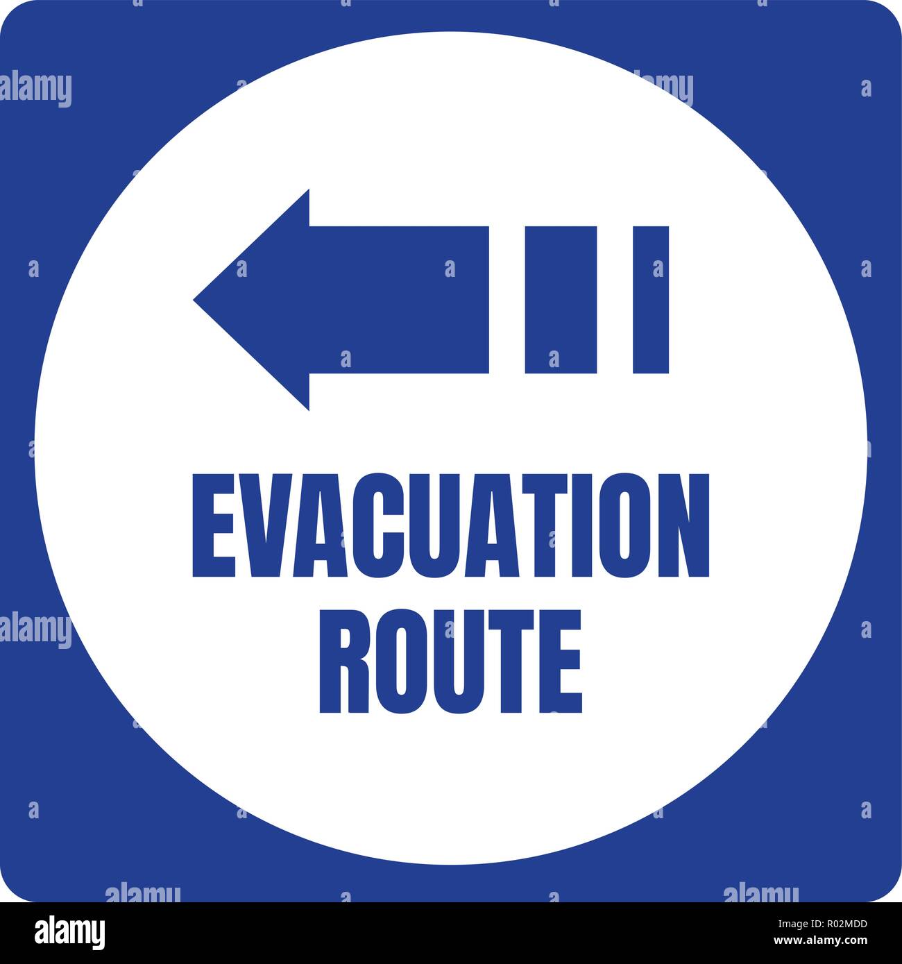 Hurricane Evacuation Route Road Sign Blue Square White Circle Stock ...
