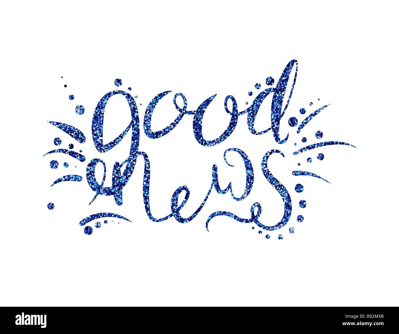 Good news. Calligraphy ink with curls. Handwritten lettering. Vector ...