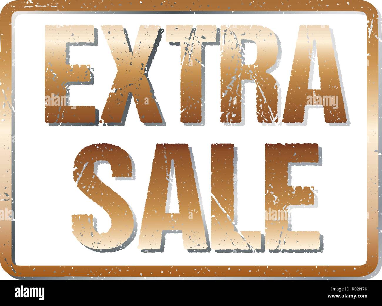 Extra Sale Typography Isolated With Metall Effect. Rubber Stamp ...