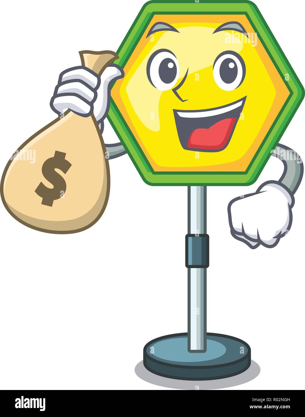 With money bag character traffic sign regulatory and warning Stock ...