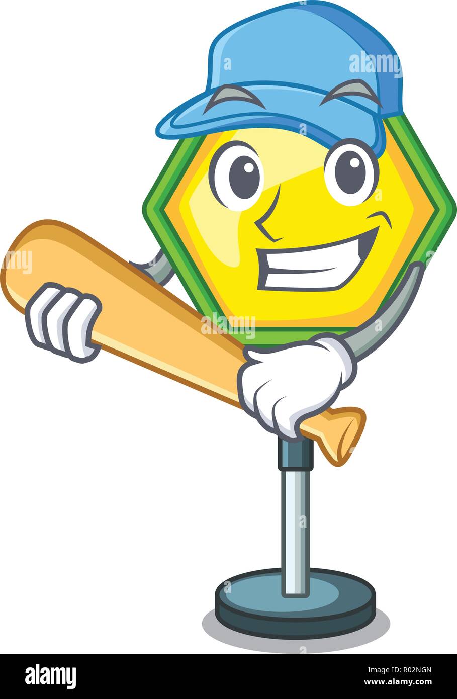 Playing baseball character traffic sign regulatory and warning Stock ...