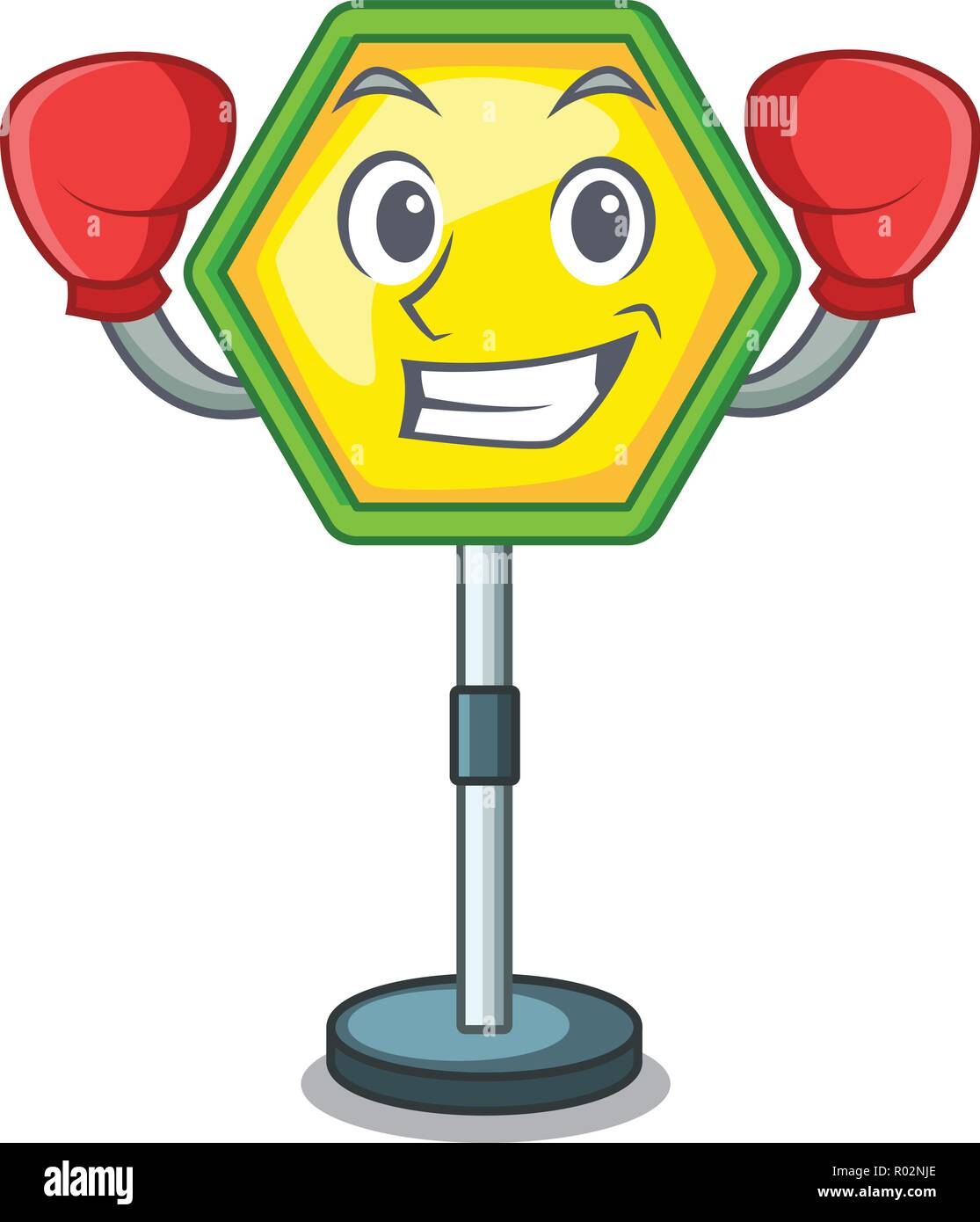 Boxing character traffic sign regulatory and warning Stock Vector Image ...