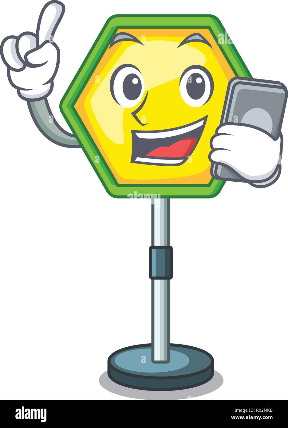 With phone character traffic sign regulatory and warning Stock Vector ...