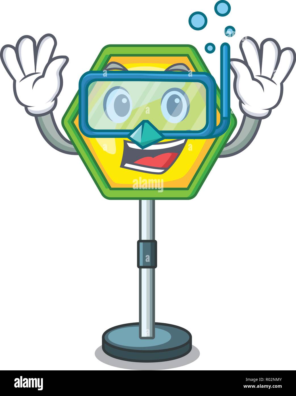 Diving cartoon traffic sign on traffic road Stock Vector Image & Art ...