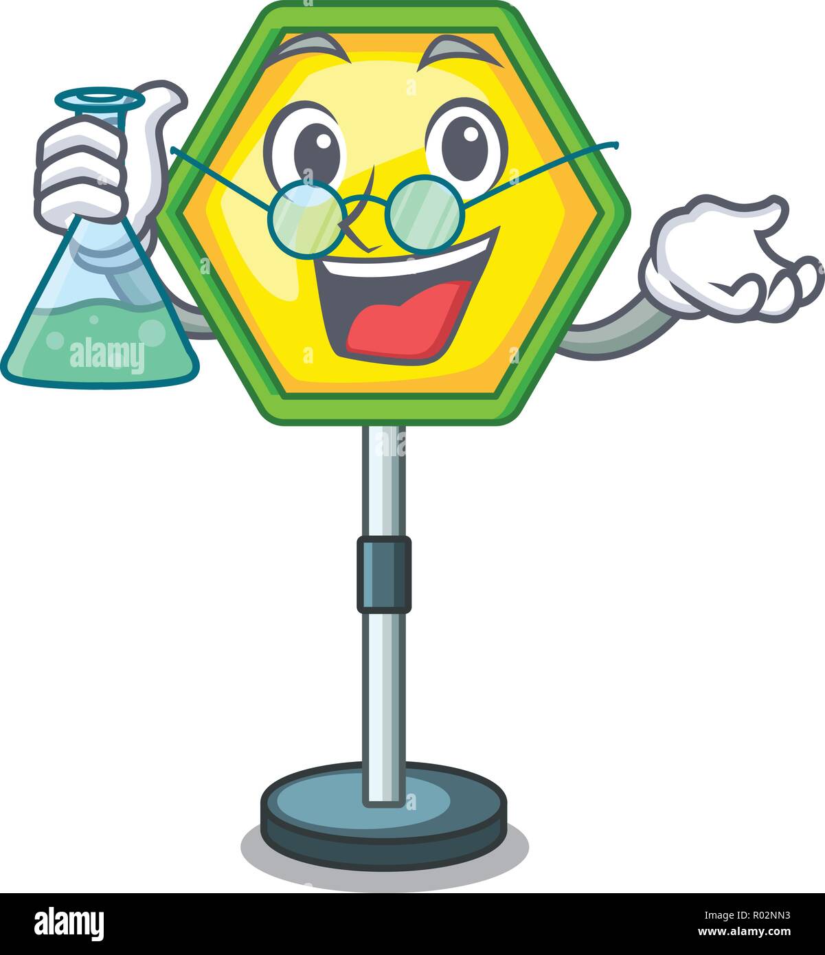 Professor cartoon traffic sign on traffic road Stock Vector Image & Art ...