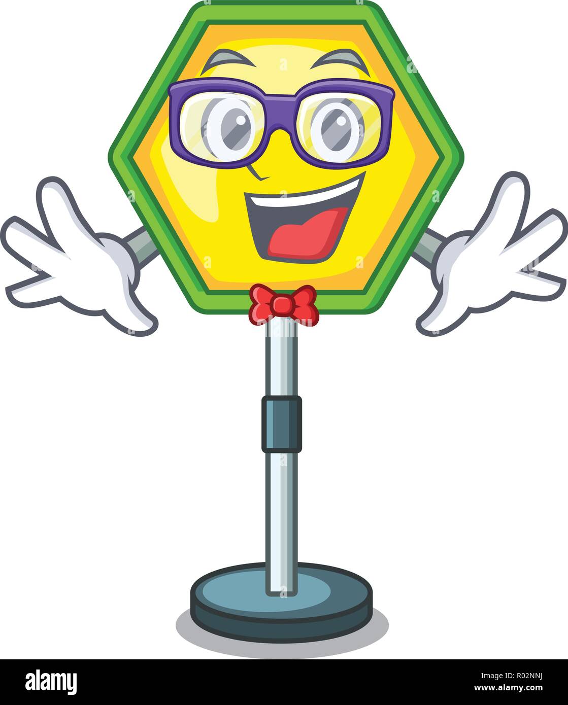 Geek cartoon traffic sign on traffic road Stock Vector Image & Art - Alamy